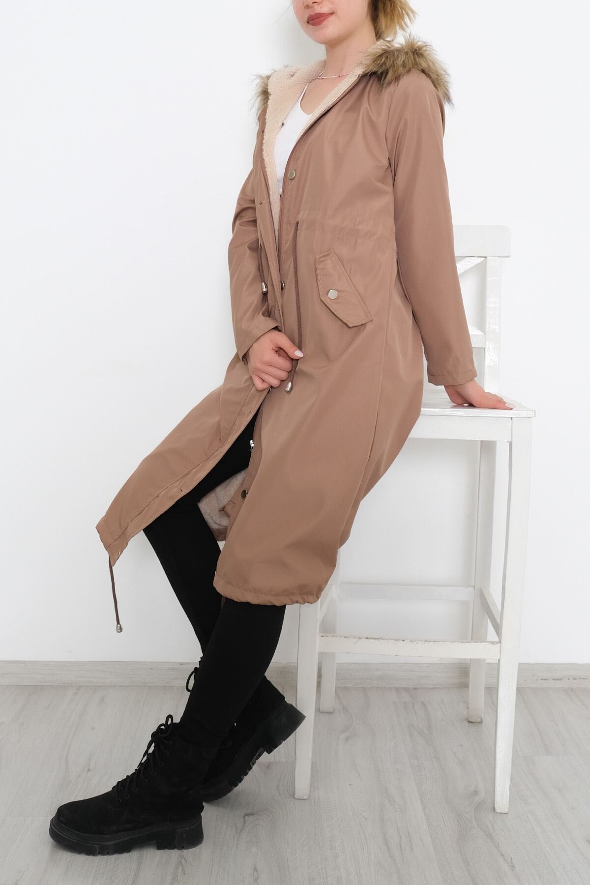 Remiss Vizon İçi Kürklü Kaban | ElbiseBul