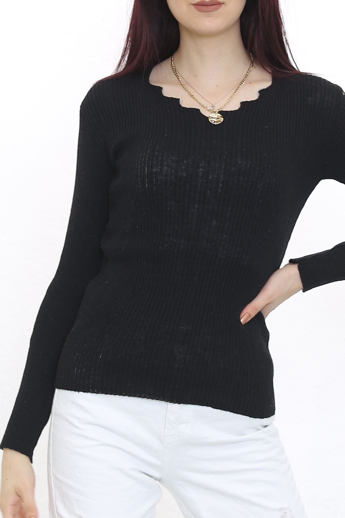 Remiss Siyah Merdiven Yaka Body | ElbiseBul