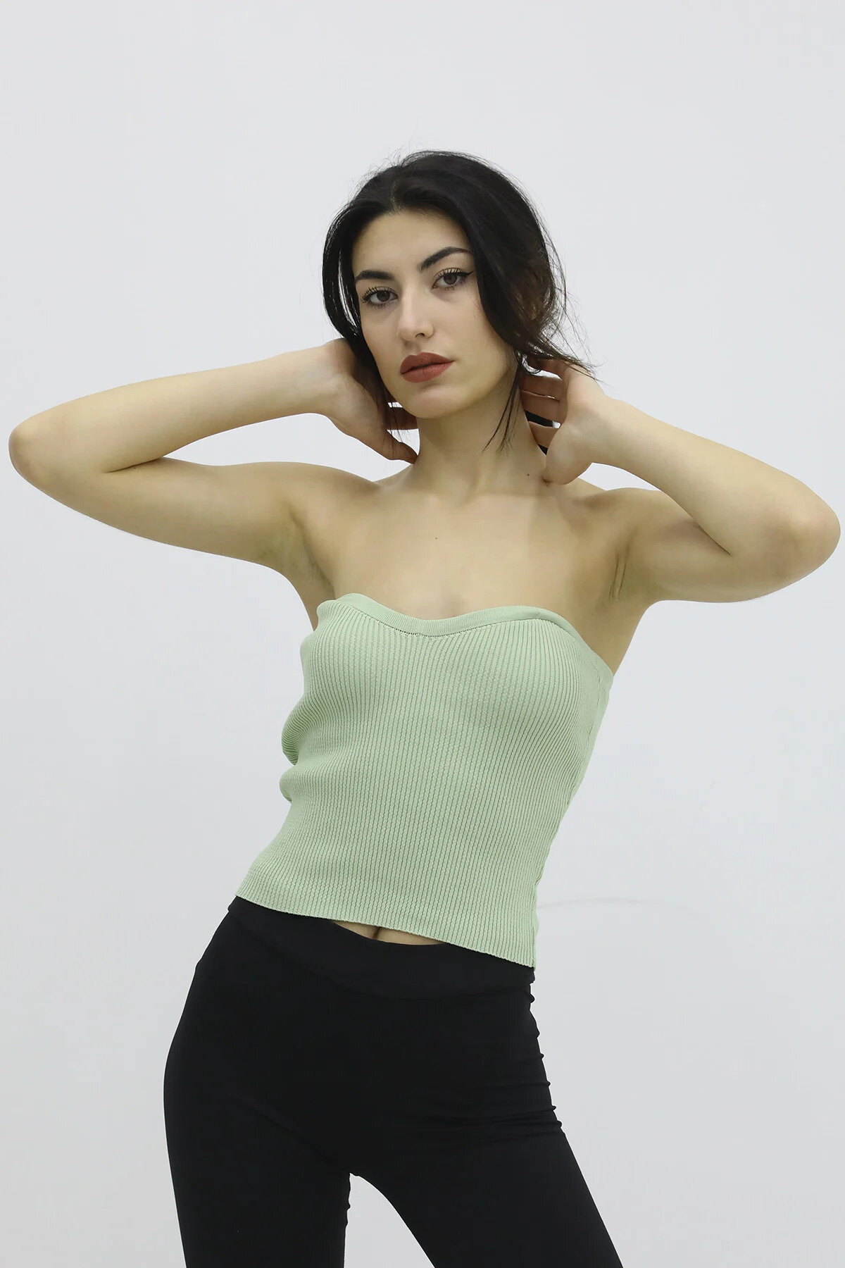 Remiss Yeşil Likralı Triko Büstiyer | ElbiseBul